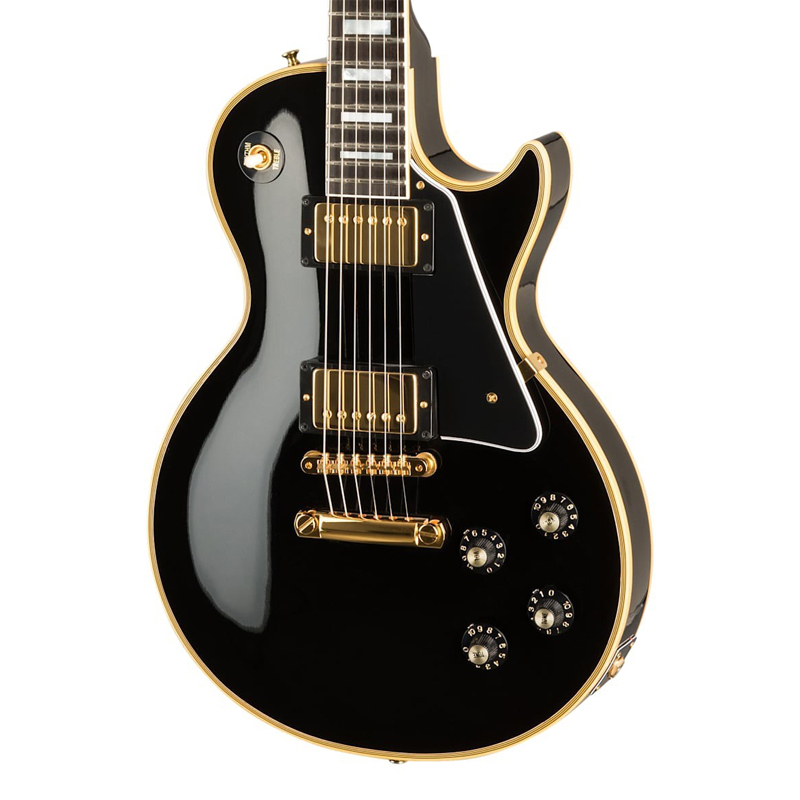 1968 black LP electric guitar yellowish binding maple cap fret nibs ...