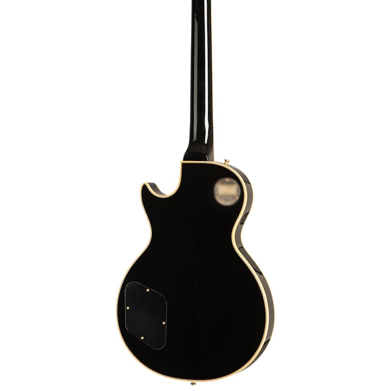 1968 black LP electric guitar yellowish binding maple cap fret nibs ...