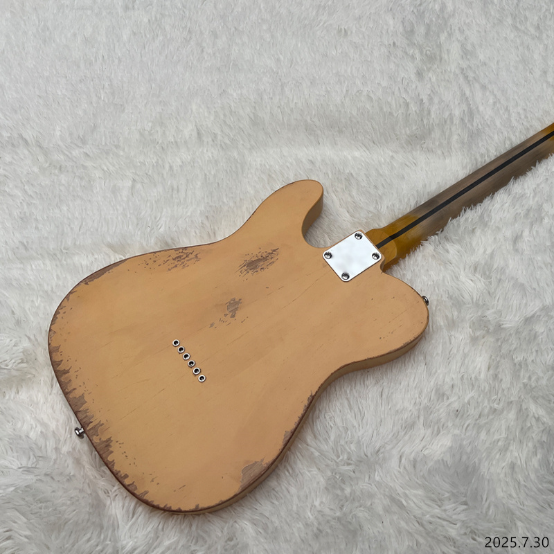 Eelctric guitar Tele caster Aged yellow chrome hardware 3 saddle bridge ...