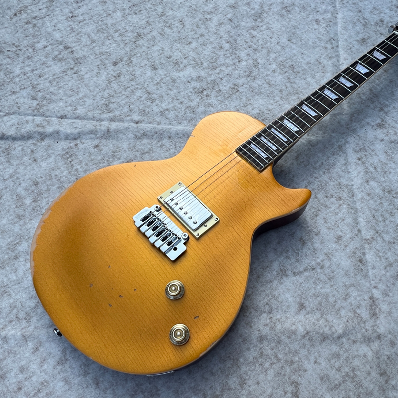Electric guitar Gold top Lp standard Dark brown aged nitro paint ...