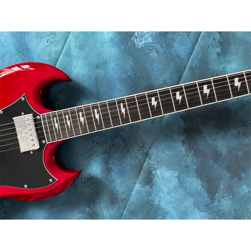 Elecric guitar SG electric guitar Transparent Red color black large ...