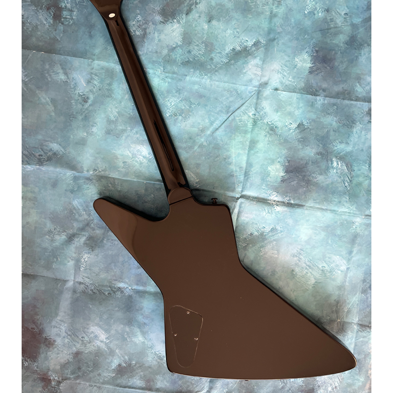 Electric guitar Explorer Black Wolf to man inlay black rosewood ...