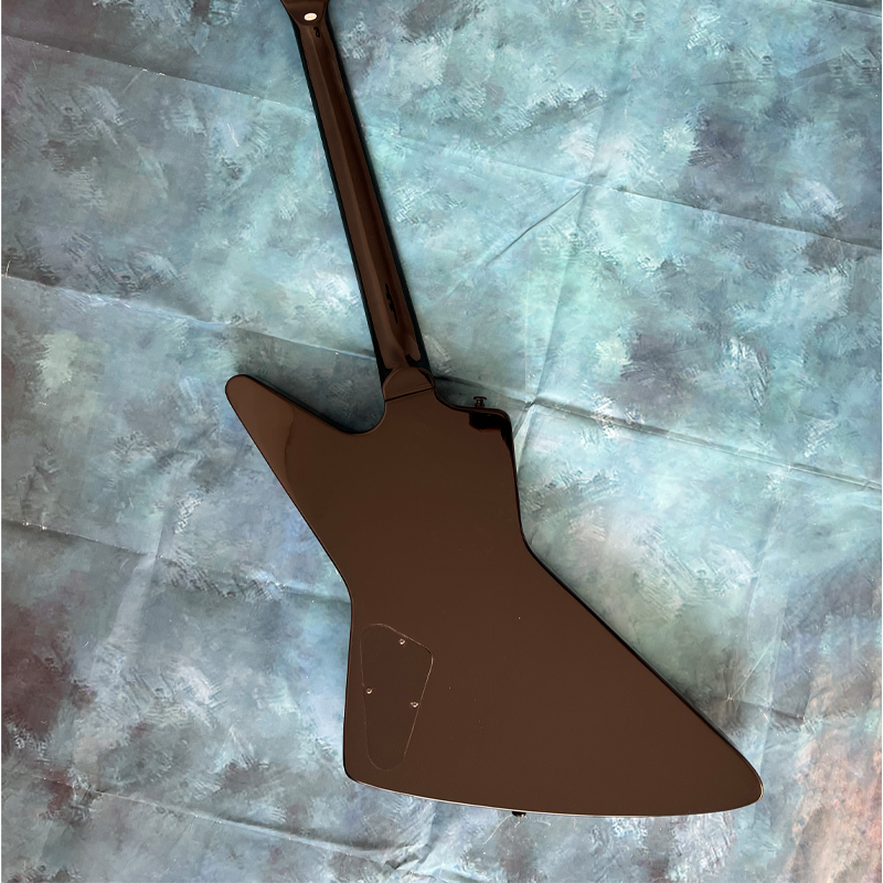 Electric guitar Explorer Black Wolf to man inlay black rosewood ...