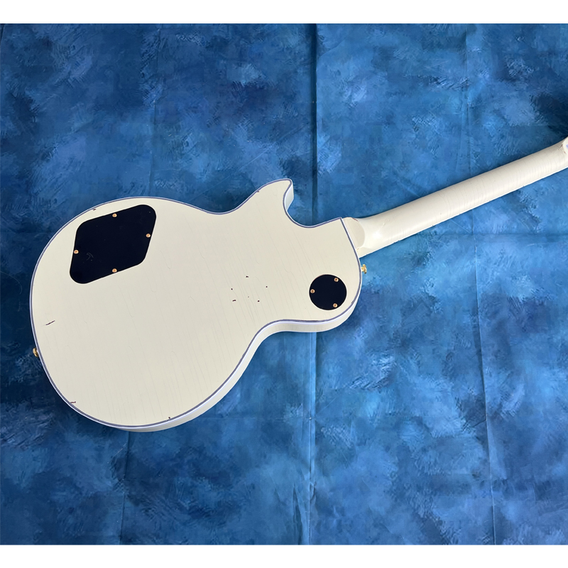Electric guitar LP Randy RhoadS Cream white relic niro paint gold ...
