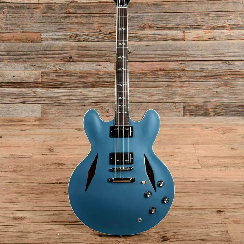 Electric guitar hollow body DG 335 metallic blue bone nut SS frets