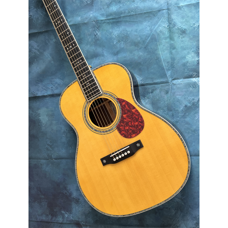 OM model Yellow Face Wood Guitar - Natural Wood Grain with Rosewood ...
