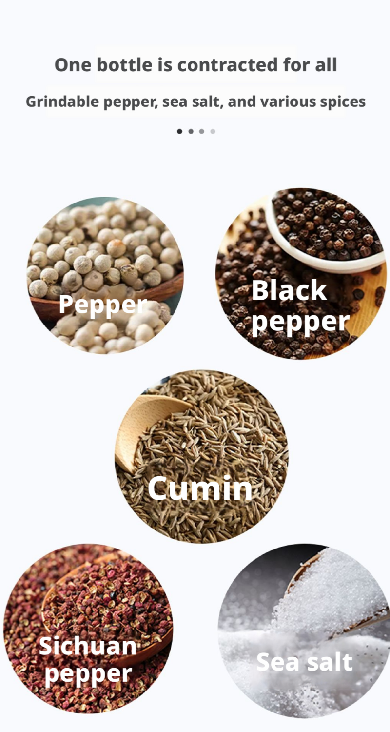 Steel Ring Acacia Wood Pepper & Salt Grinder Ceramic Core Manual ...