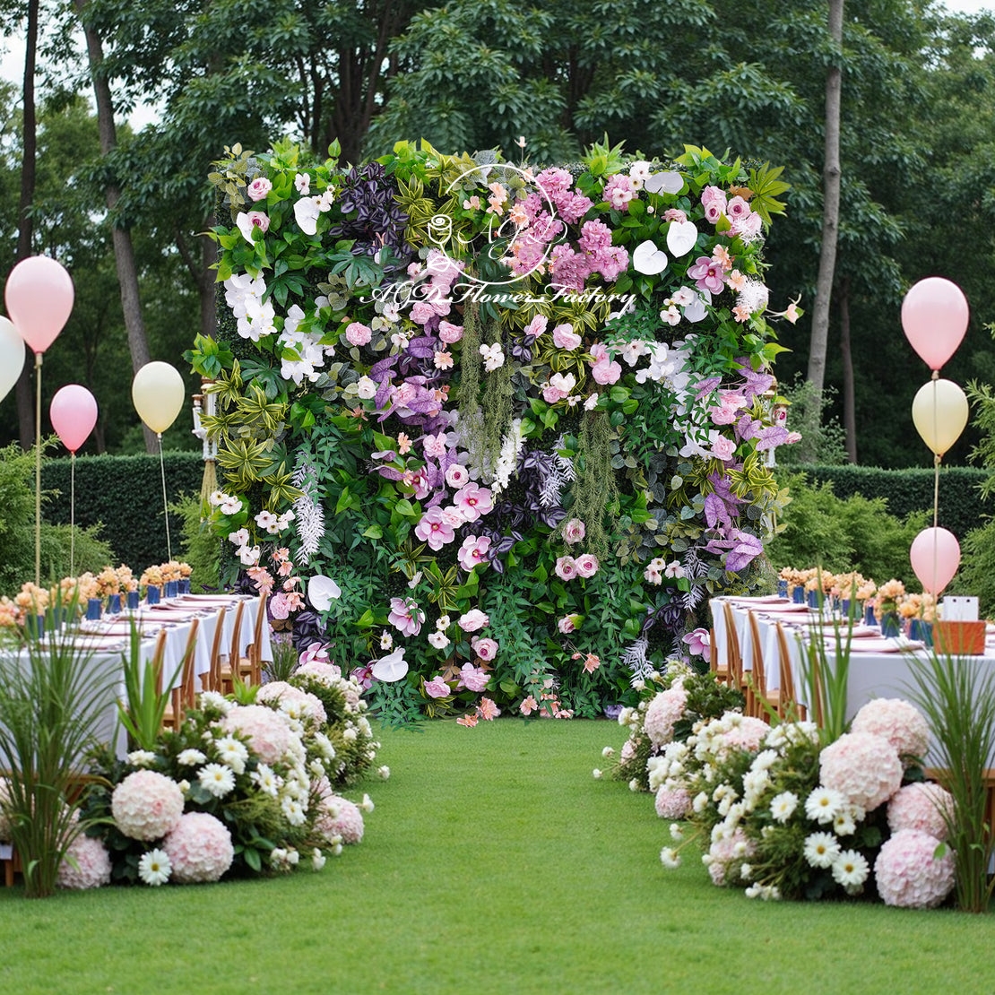 Luxury Mori Green Plants 5D Flower Wall Cloth Base Wedding Backdrop ...