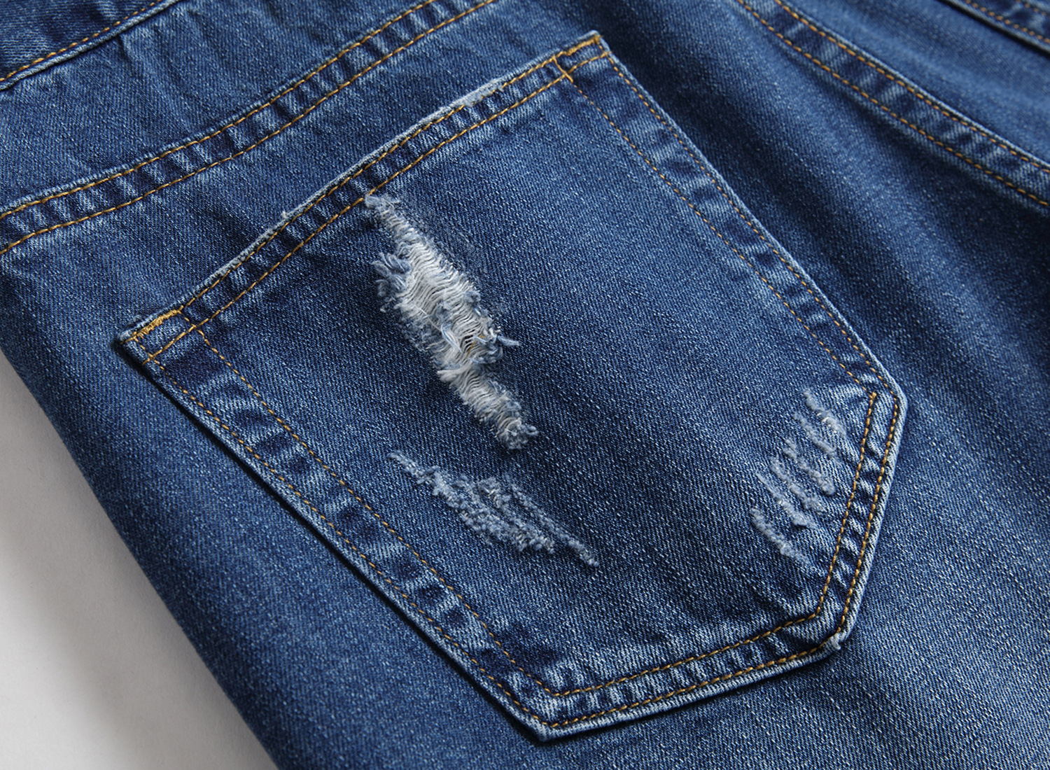 men’s destroyed ripped denim shorts