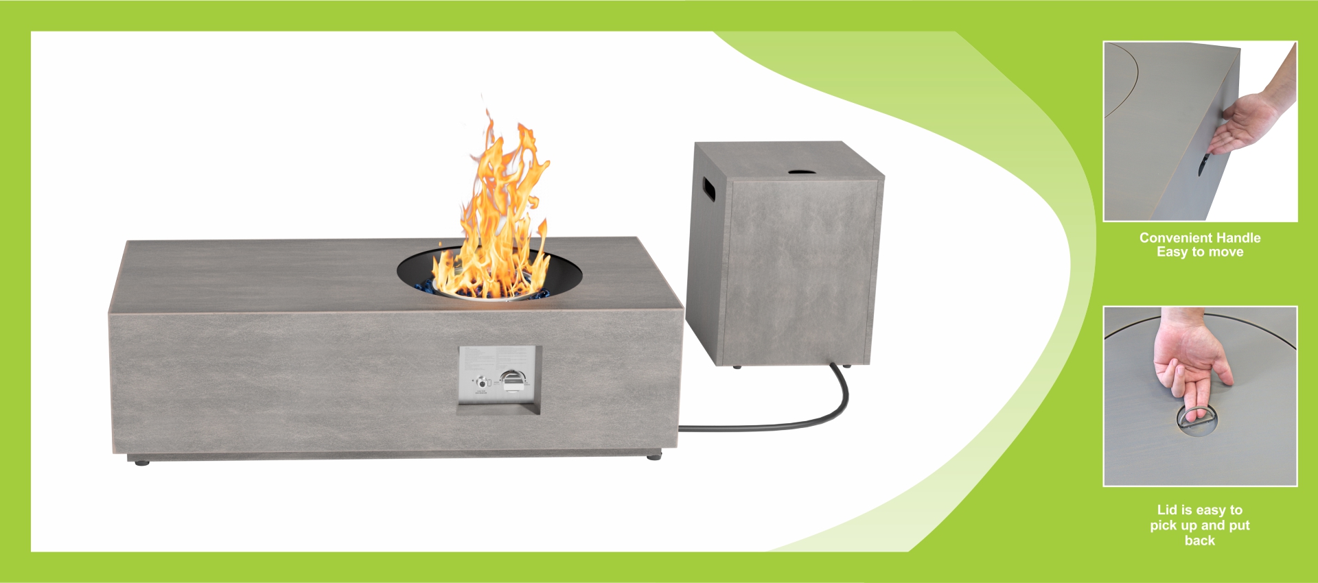 BLAZE-48"-Rectangular-Fire-Pit-Table–Cozy-Golden-LED-Glow-in-Light-Brown-or-Gray,by-Evita-Flames