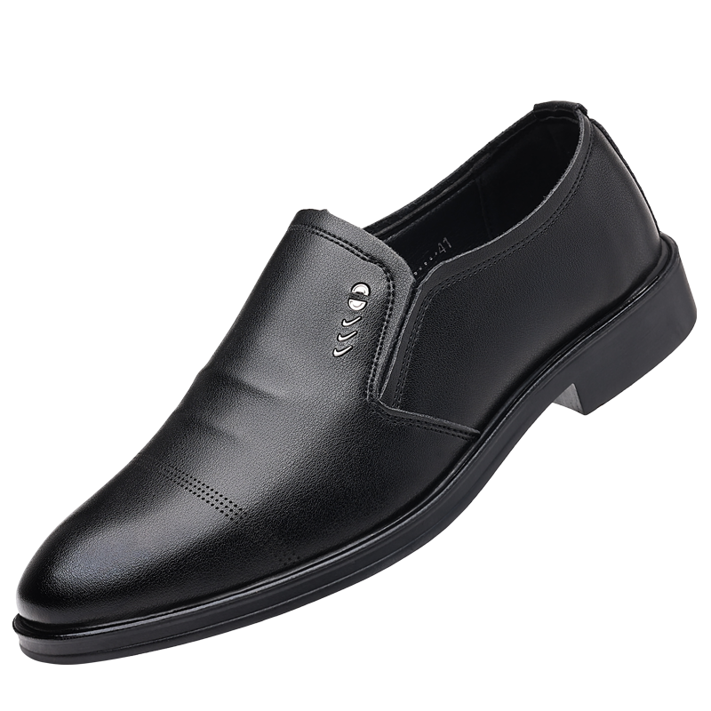 Men's business dress leather shoes soft soles breathable comfortable ...