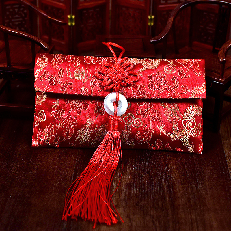 Creative wedding red envelope fabric brocade Chinese ten thousand yuan ...