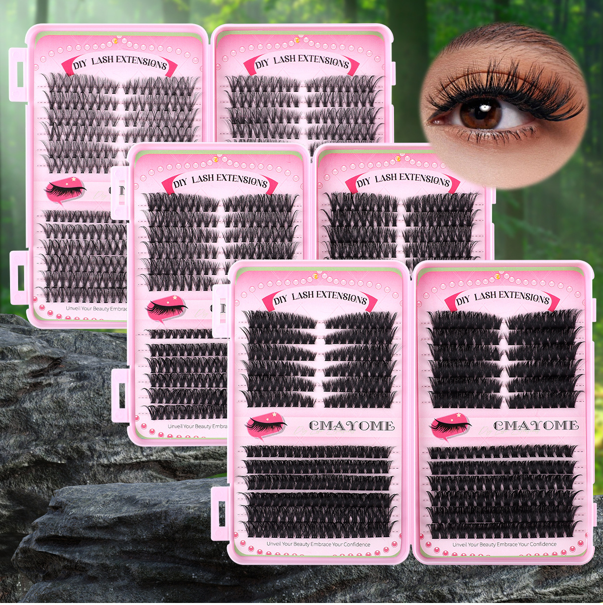 JMS (456 Pcs Multiple Styles Fluffy Mix DIY Lash Clusters Kit)