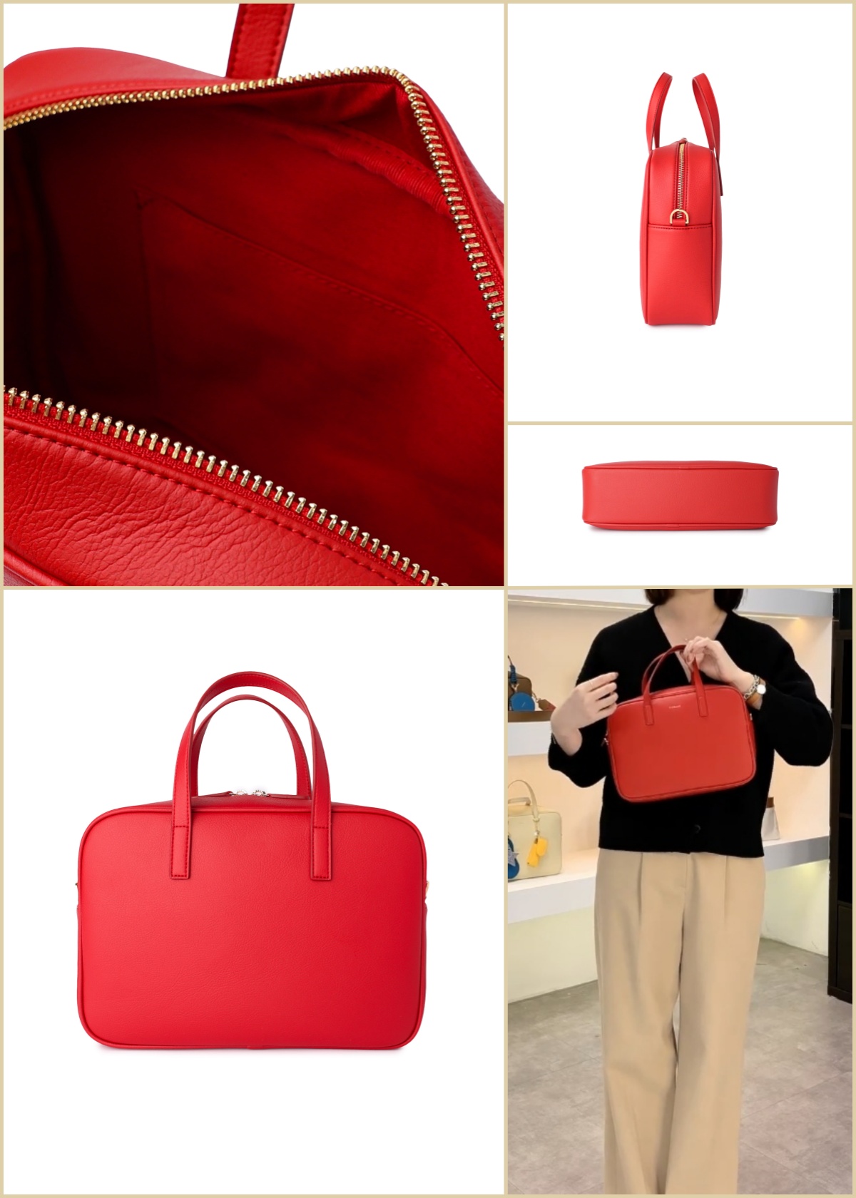 HALF BAGUETTE BAG_RED