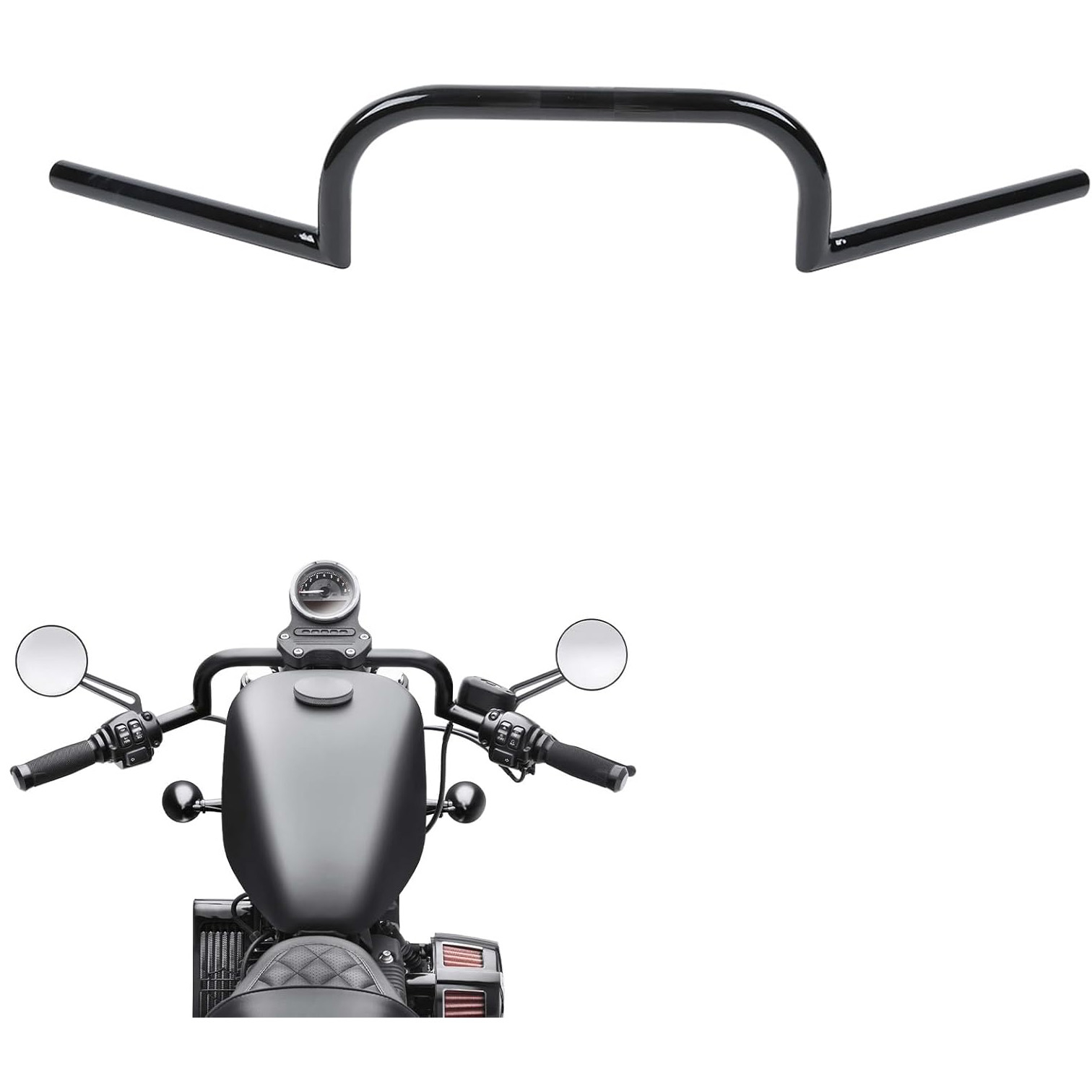 GTYMT 7/8" Bars Cafe Racer Ace Handle Bar Fits For Triumph Bonneville ...
