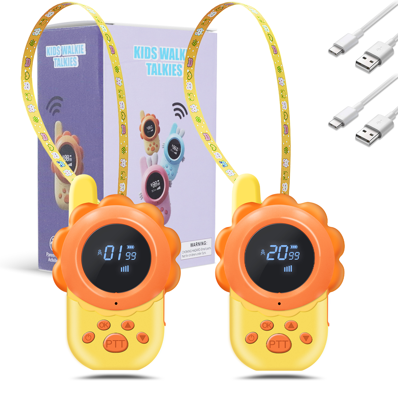Yvagay Walkie Talkies for Kids,Rechargeable 2 Pack Mini Cute Lion ...