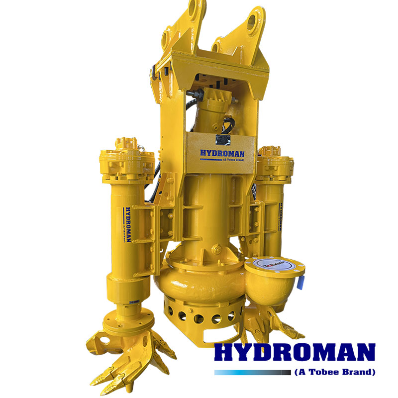 Water Flood Hydraulic Submersible Pump Attachment on the Komatsu PC200 ...