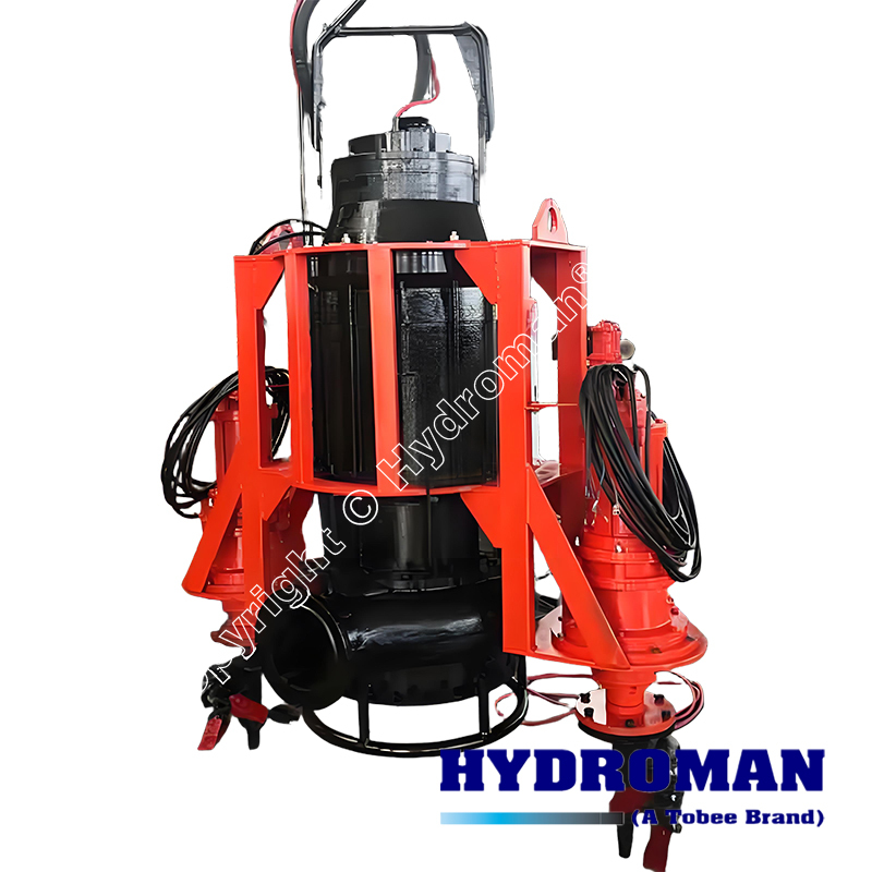 Hydroman Submersible Slurry Pump with Electric Head Cutter for Dubna Sewage Station