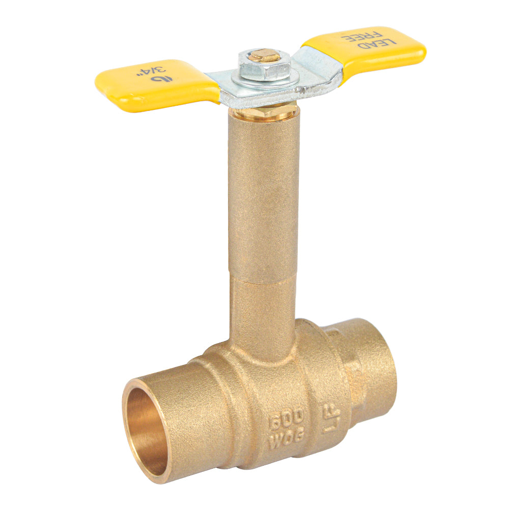 HYDRO MASTER Long Stem Ball Valve, Lead Free Brass