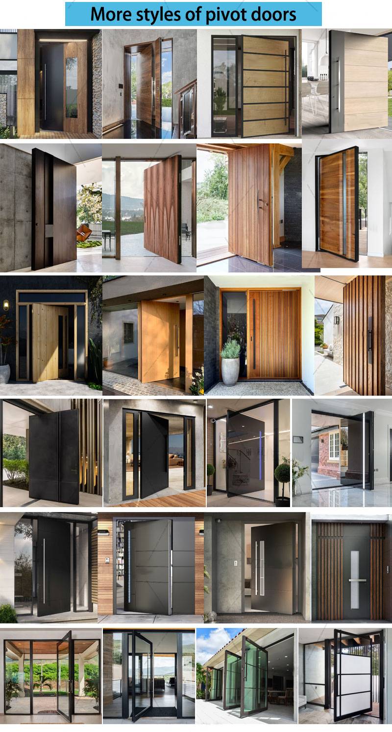Custom American Minimalist Solid Wood Veneer Large Panel Pivot Door ...