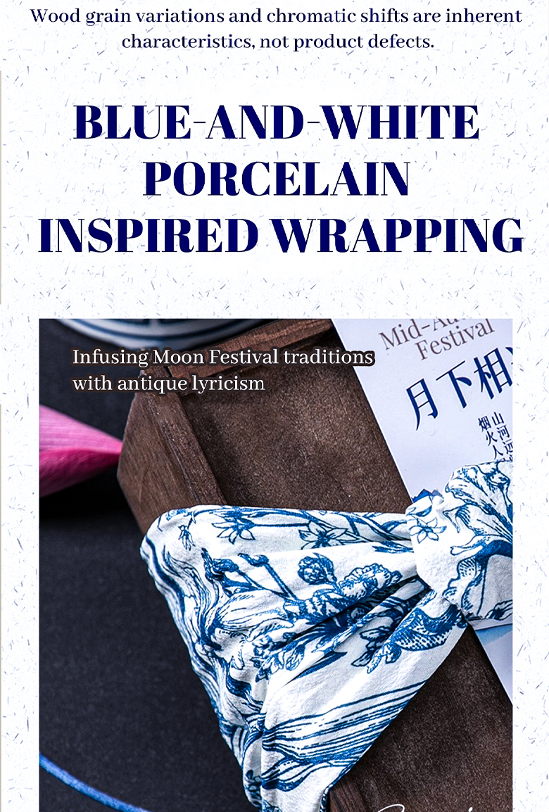 Decorations Mid-Autumn Blue-and-White Porcelain Mooncake Gift Set