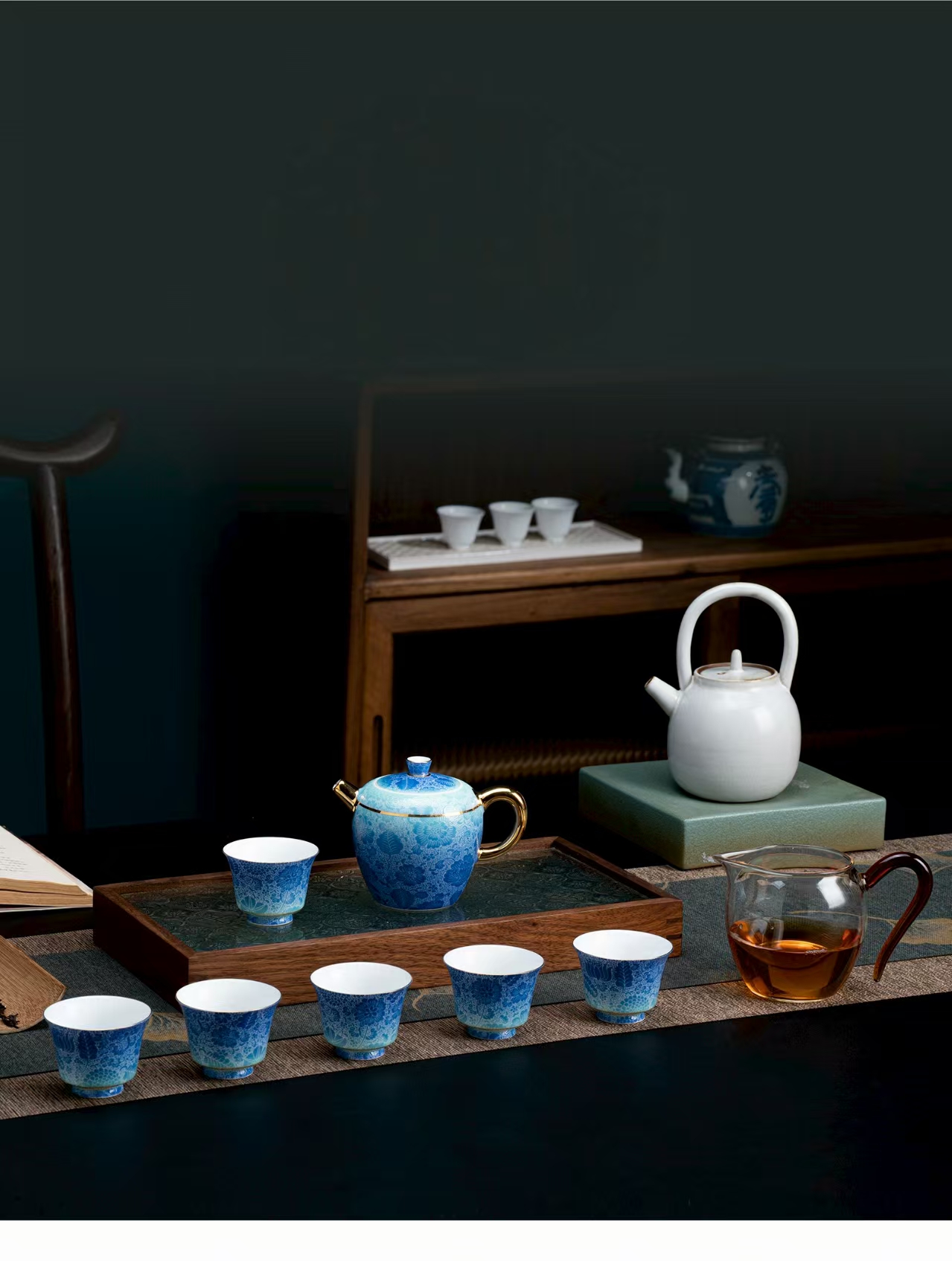 'CHINA' Floral Azure Grace Tea Set