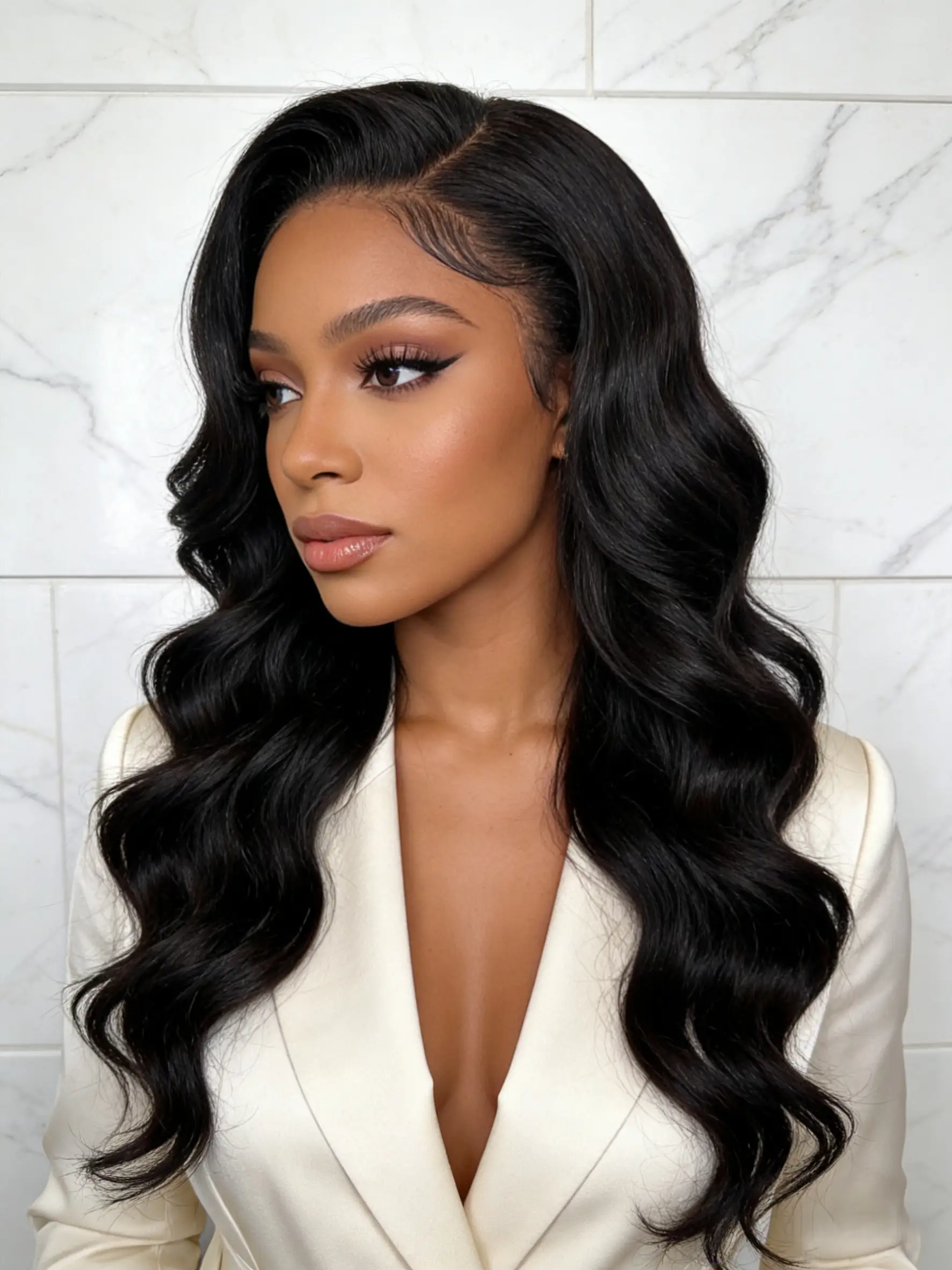Aikeyou Body Wave 13*4 HD Lace Natural Black 250% Density Human Hair Wigs