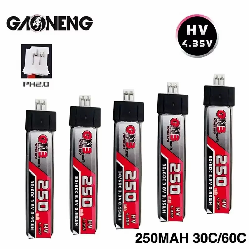 Free Shipping-5PCS GAONENG GNB LiHV 1S 3.8V 250mAh 30C Lipo Battery PH2 ...