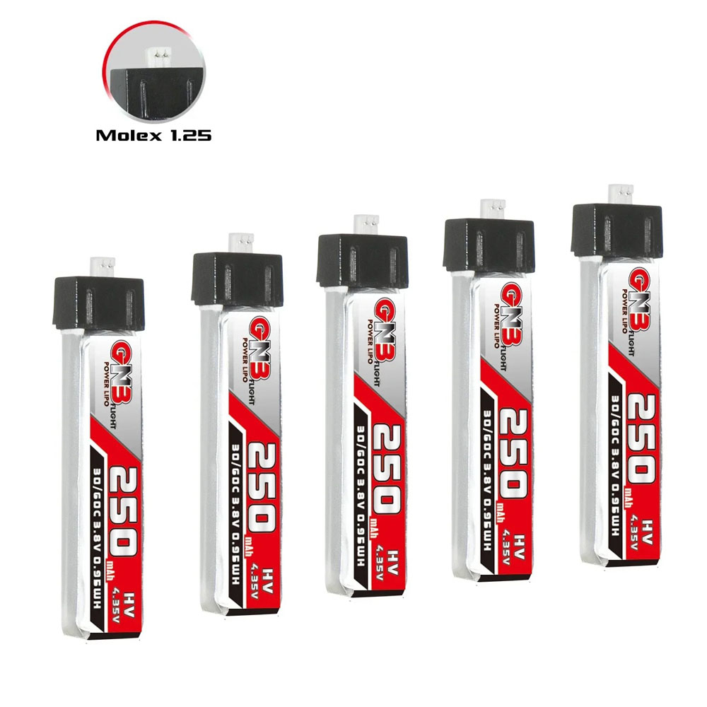 Free Shipping-5PCS GAONENG GNB LiHV 1S 3.8V 250mAh 30C Lipo Battery PH2 ...