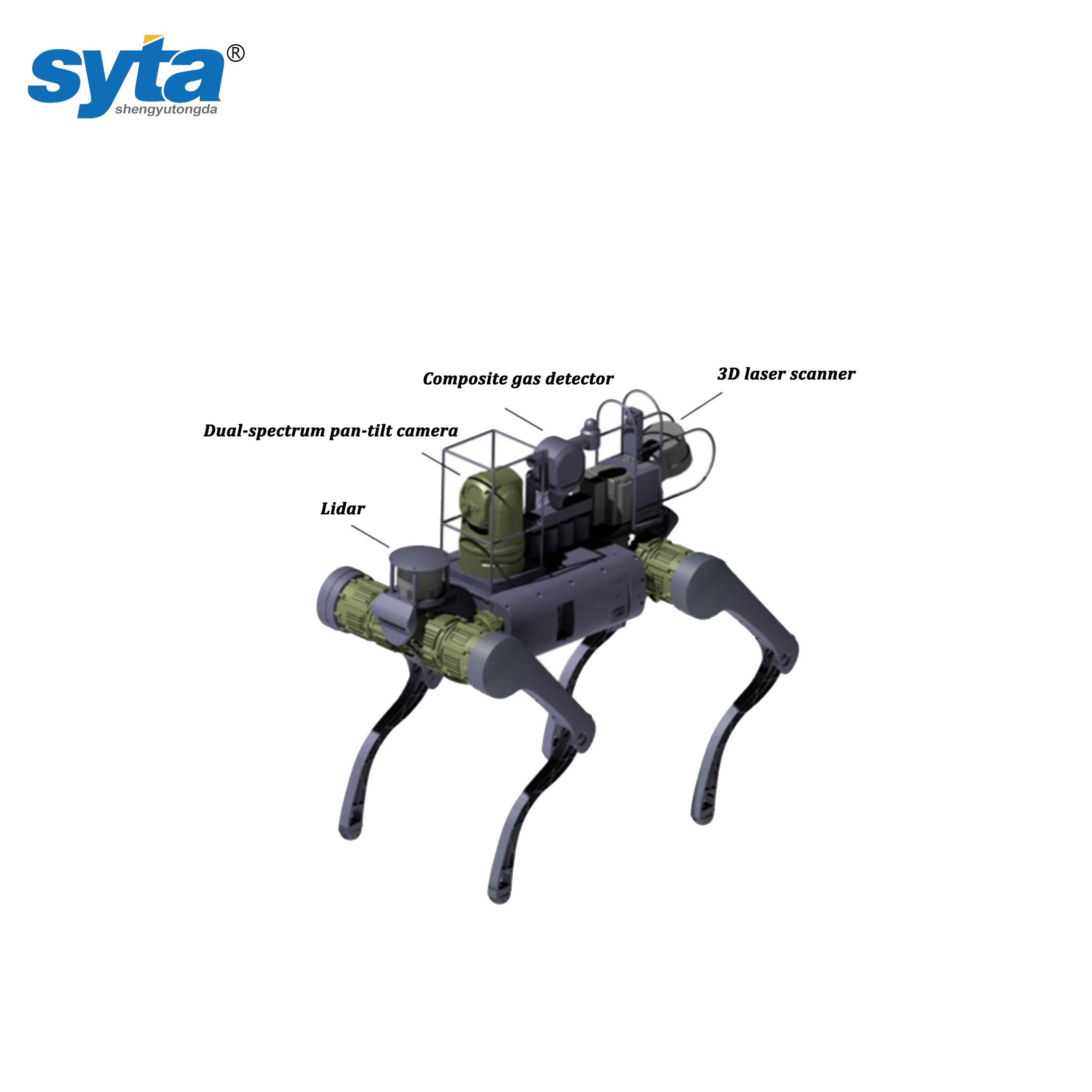 SYTA Smart Robot Dog Laser Radar, Dual-light Gimbal Smart Home Assistant
