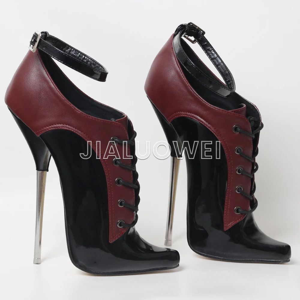 JIALUOWEI 7inch sexy high Lace Up Ballet High Heel pumps size 36-46