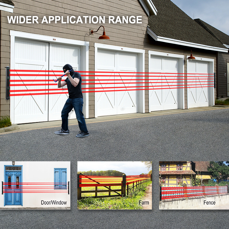 HTZSAFE Extra Solar Beam Sensor-800 Meters Wireless Range-100 Meters ...