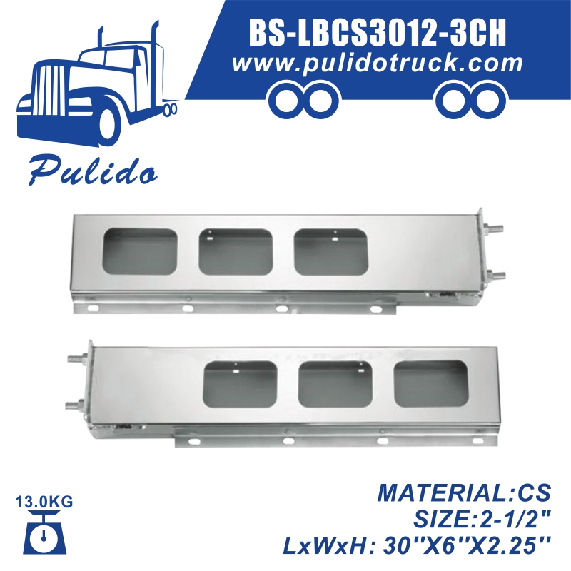 BS-LBCS3012-3CH Steel Chrome Top Mud Flap Hanger Light Bars