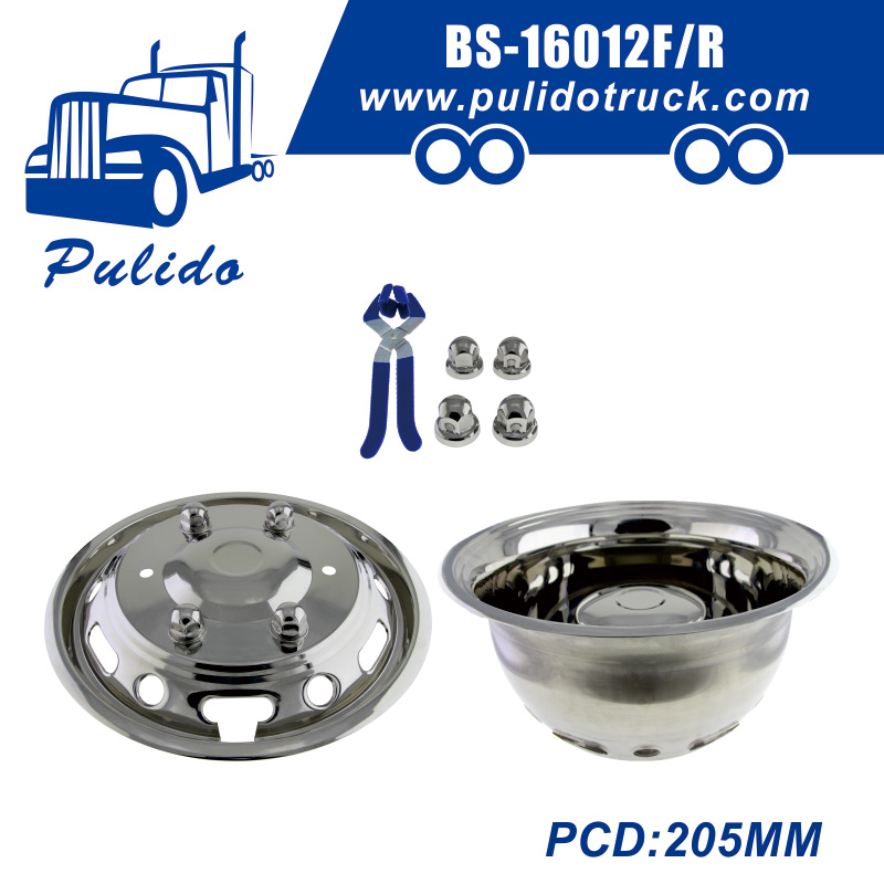 BS-16012F/R 16" 6 Lug Nuts Stainless Steel Wheel Simulator for ...