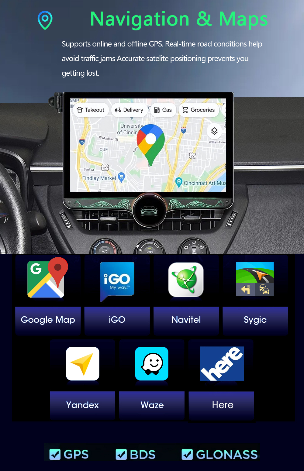 Idoing 9-Inch Android Car Stereo Multimedia Player with GPS Navigation ...