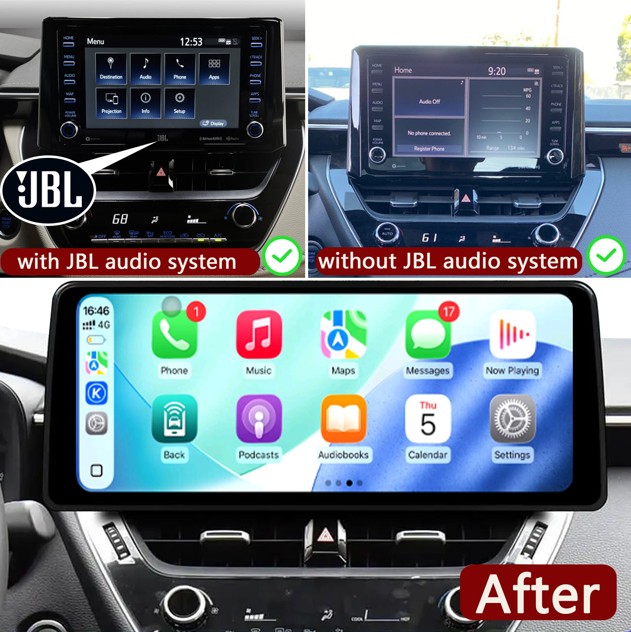 Idoing 12.3inch Android 14 Radio Head Unit For Toyota Corolla 2019-2023 ...