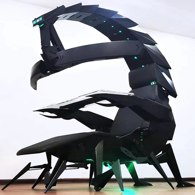 CLUVENS SK Scorpion recline workstation gaming chair cockpit computer workstation support upto 5 monitors electrical recline