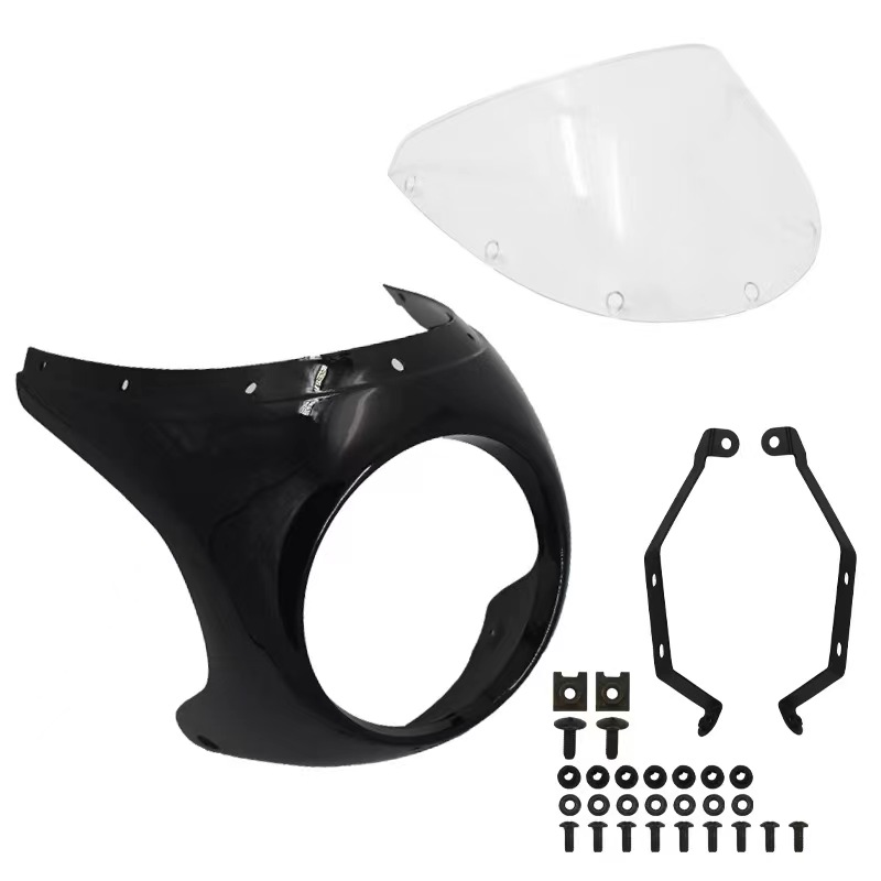 Motorcycle Universal Cafe Racer 7inch Headlight Handlebar Fairing ...